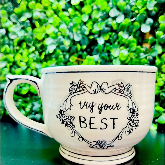 Anthropologie | Kitchen | Anthropologie Katie Mandy Try Your Best Mug ...